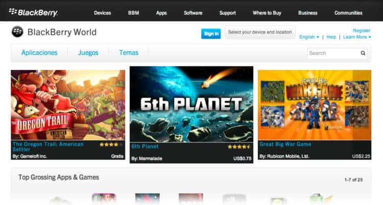 BlackBerry re-nombró su tienda de aplicaciones a solo "BlackBerry World ...