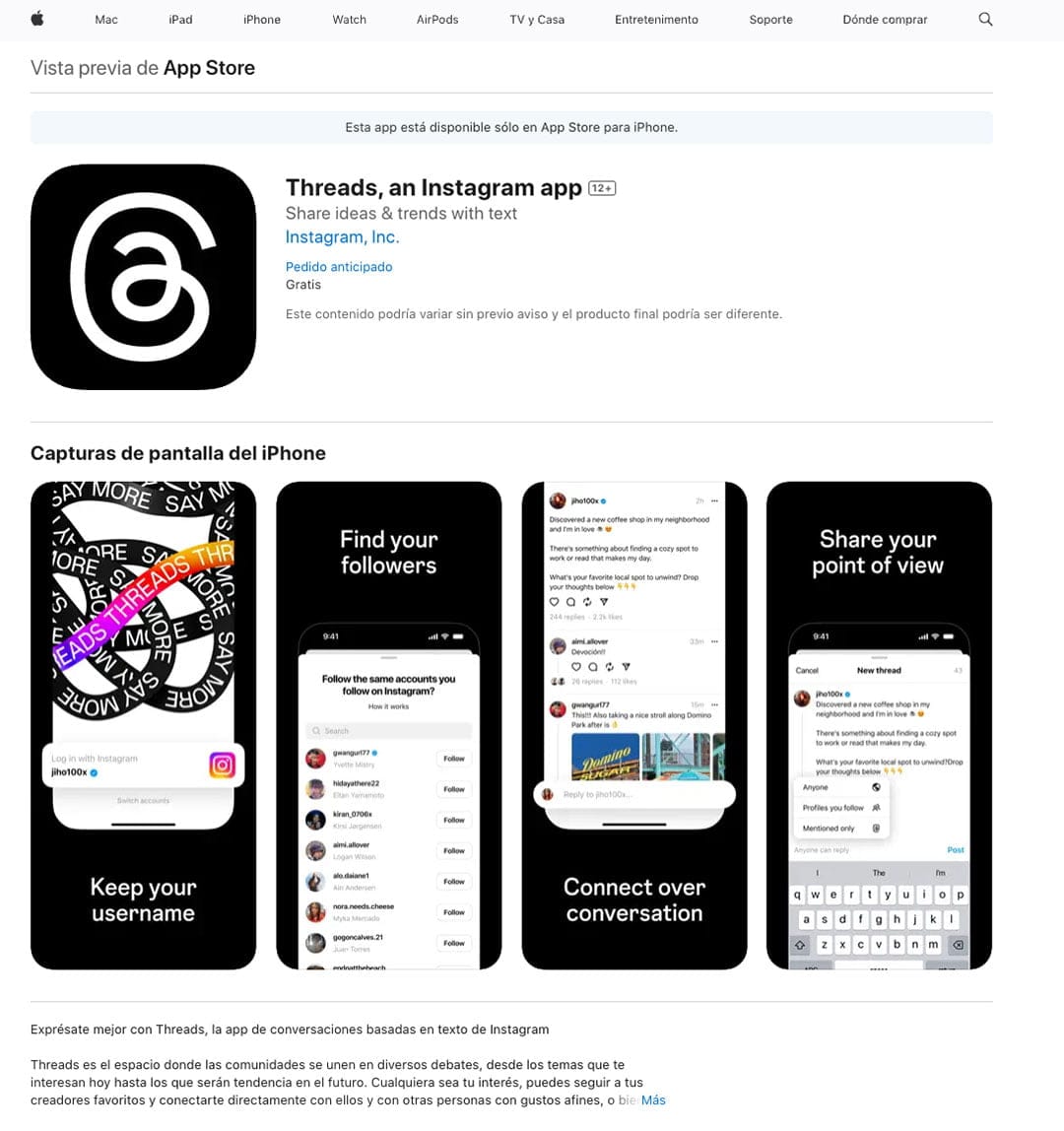 «Threads», el clon de Twitter de Instagram, estará disponible desde este jueves | OhMyGeek!