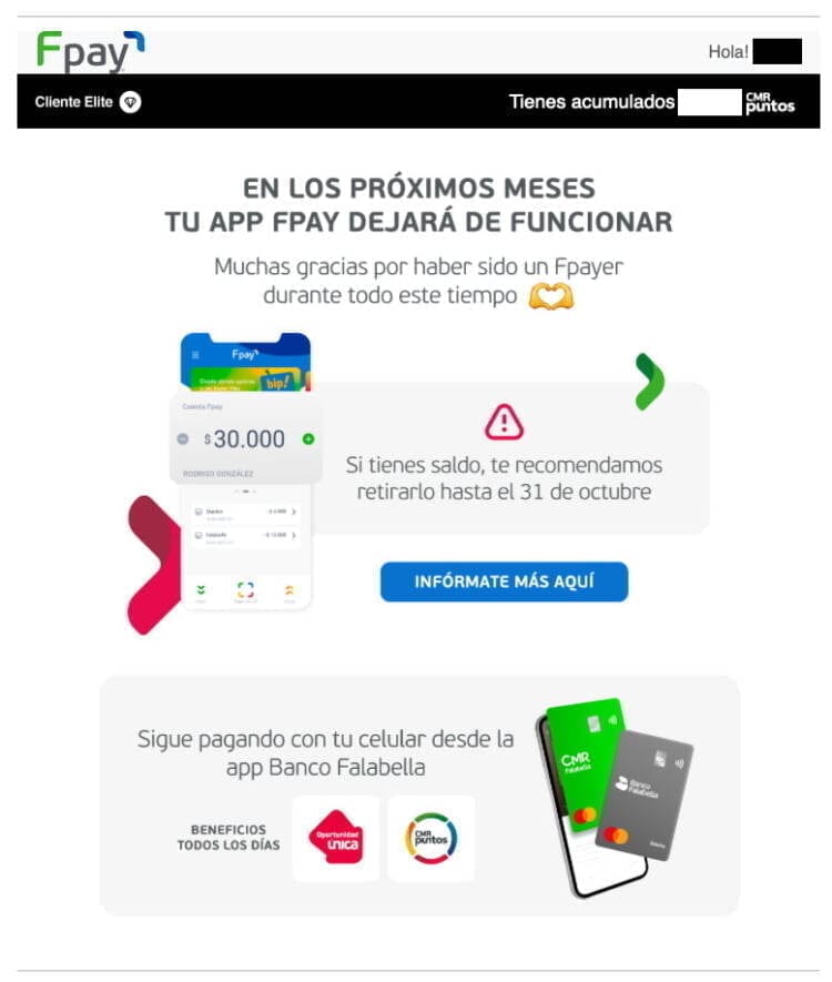 Falabella pone fin a su aplicación de pagos FPAY | OhMyGeek!
